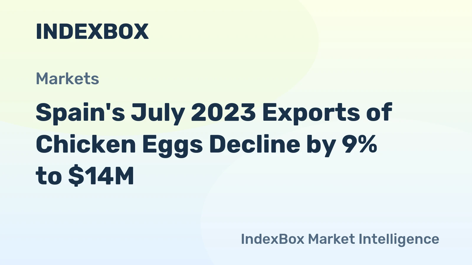 Spain's July 2023 Exports of Chicken Eggs Decline by 9% to $14M