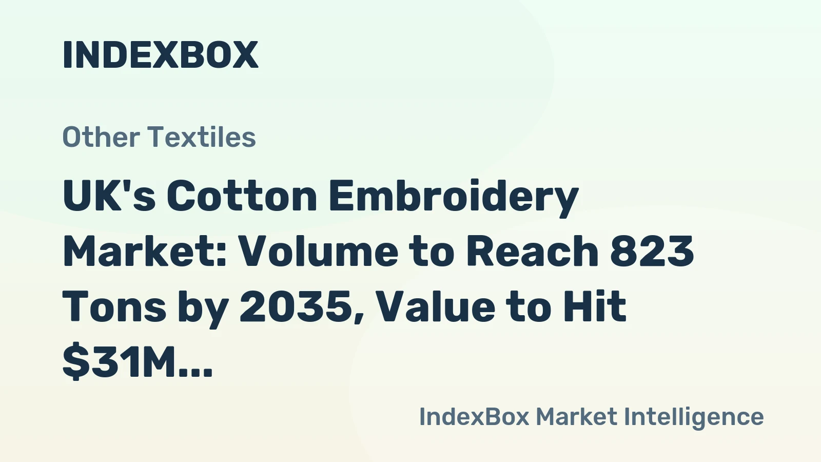 UK's Cotton Embroidery Market: Volume to Reach 823 Tons by 2035, Value to Hit $31M