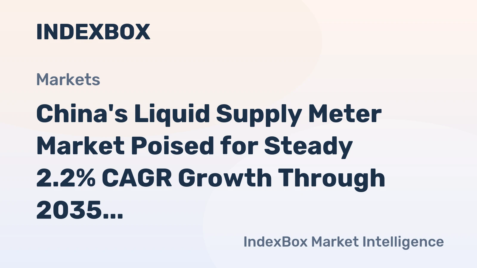 China's Liquid Supply Meter Market Poised for Steady 2.2% CAGR Growth Through 2035