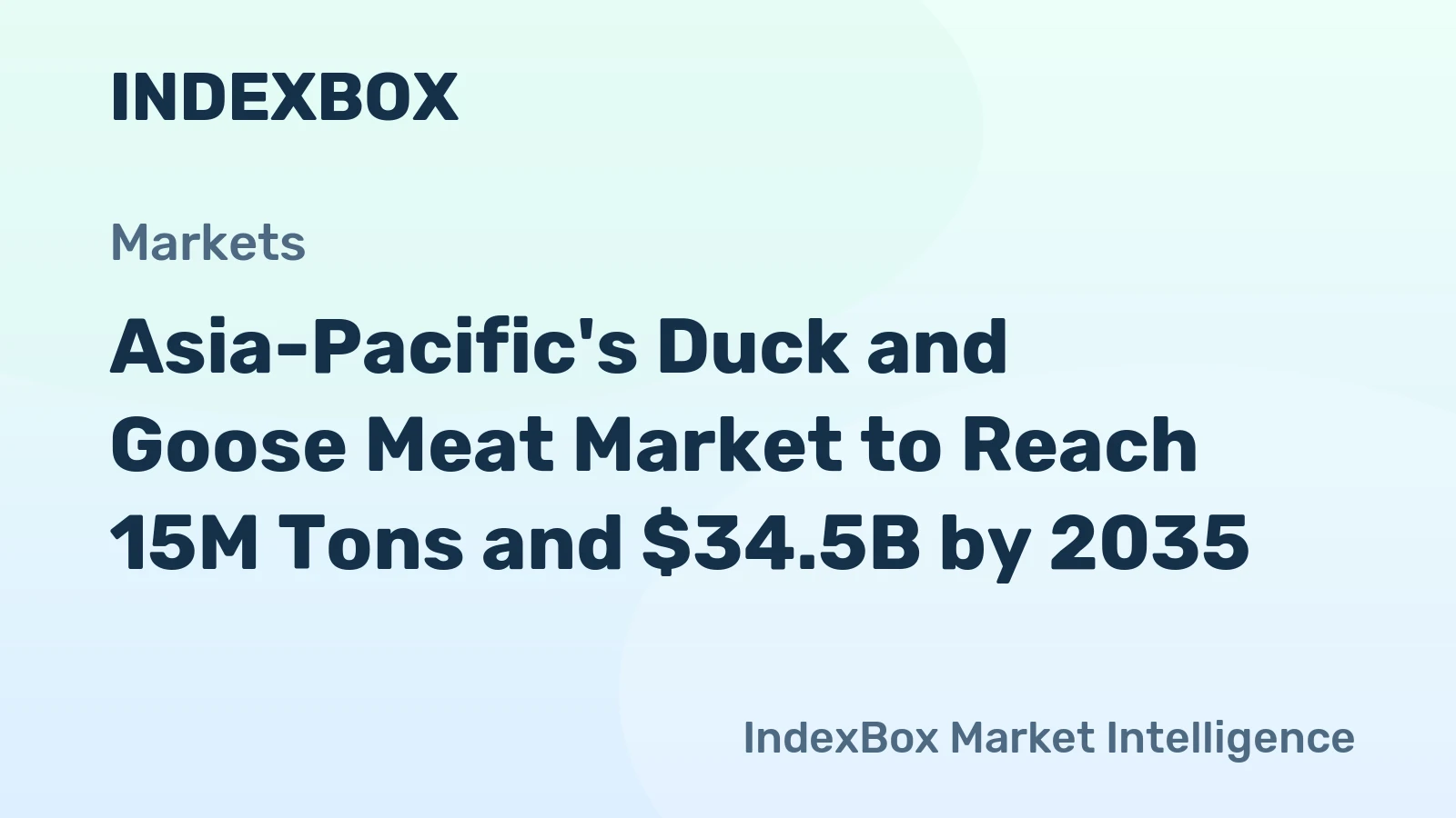 Asia-Pacific's Duck and Goose Meat Market to Reach 15M Tons and $34.5B by 2035
