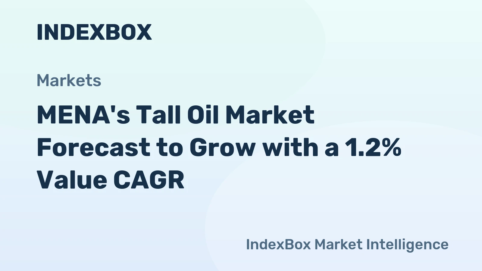 MENA's Tall Oil Market Forecast to Grow with a 1.2% Value CAGR