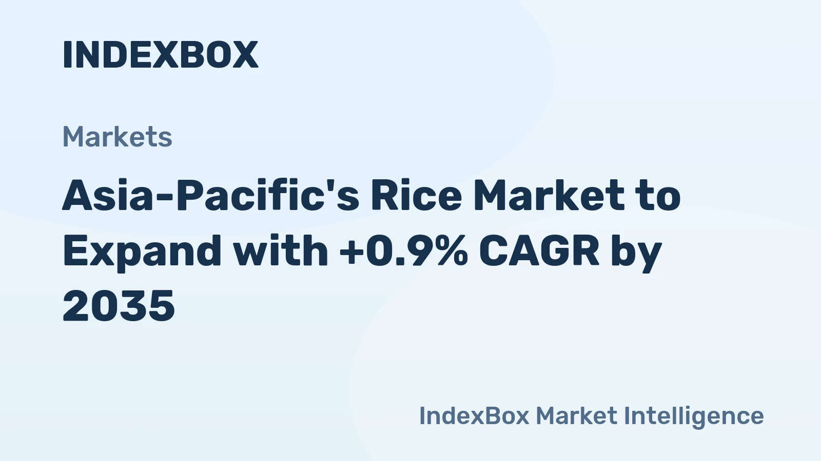 Asia-Pacific's Rice Market to Expand with +0.9% CAGR by 2035
