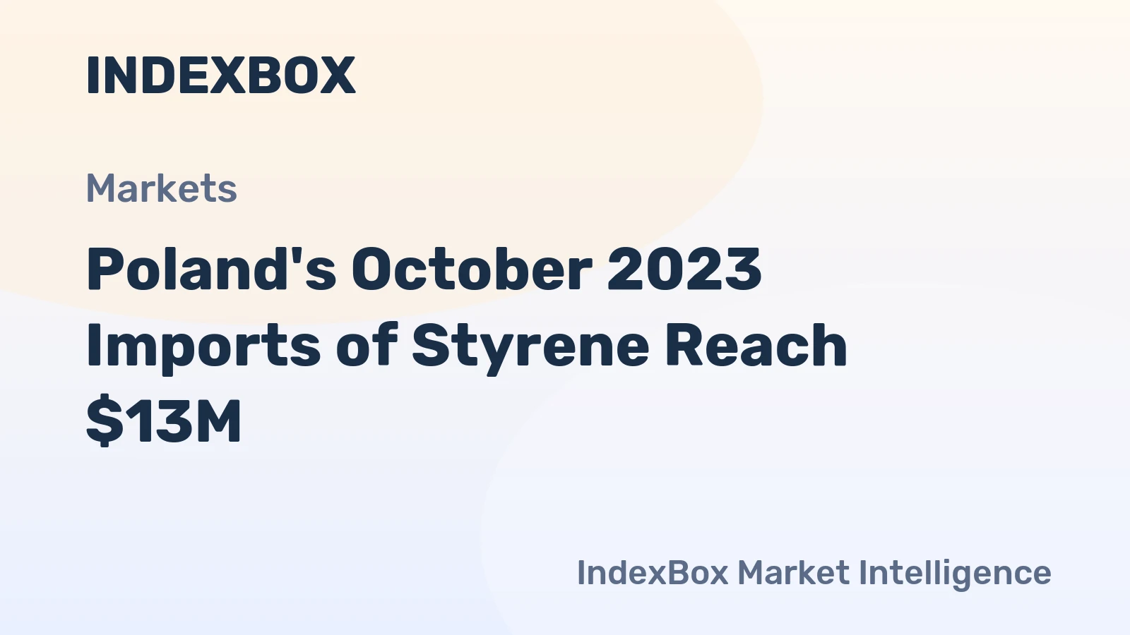 Poland's October 2023 Imports of Styrene Reach $13M