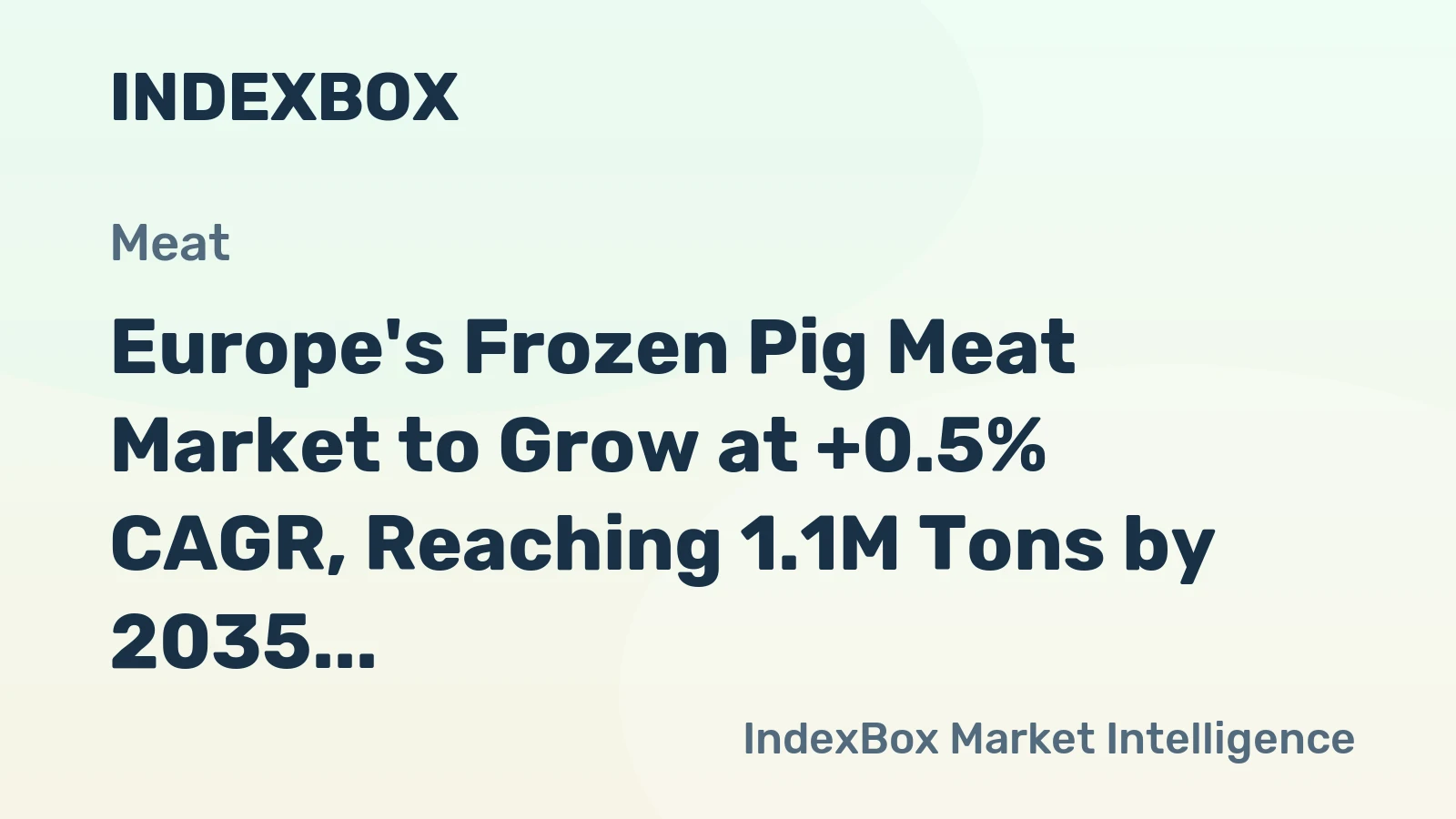 Europe's Frozen Pig Meat Market to Grow at +0.5% CAGR, Reaching 1.1M Tons by 2035