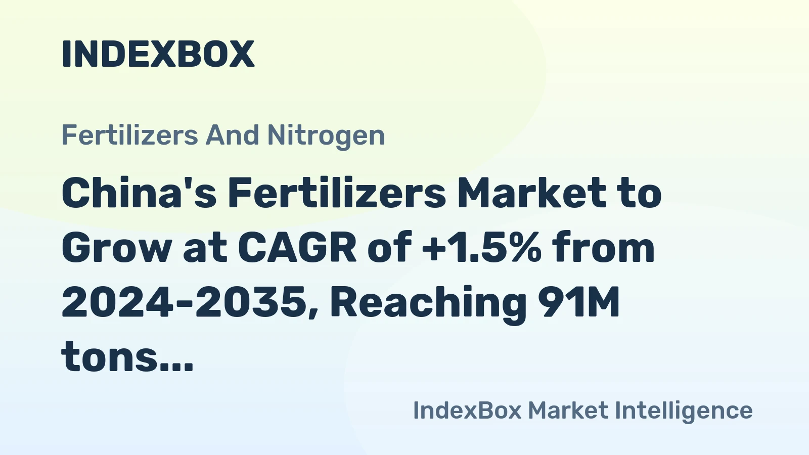 China's Fertilizers Market to Grow at CAGR of +1.5% from 2024-2035, Reaching 91M tons