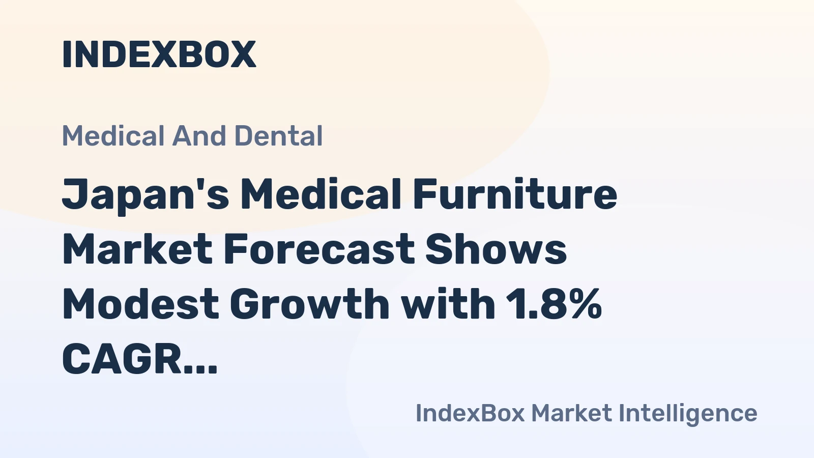 Japan's Medical Furniture Market Forecast Shows Modest Growth with 1.8% CAGR in Value Through 2035