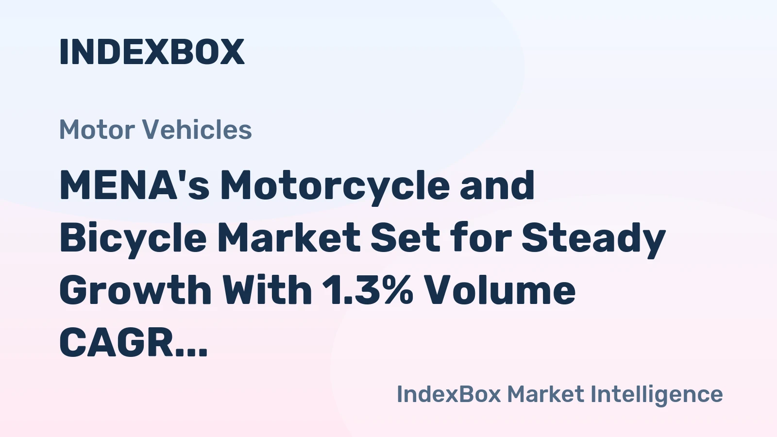 MENA's Motorcycle and Bicycle Market Set for Steady Growth With 1.3% Volume CAGR Through 2035