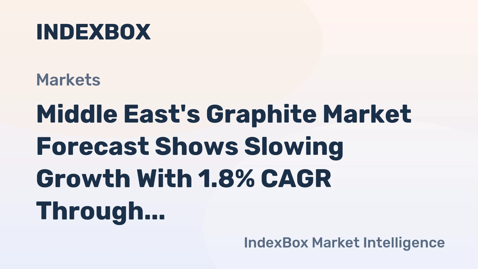 Middle East's Graphite Market Forecast Shows Slowing Growth With 1.8% CAGR Through 2035