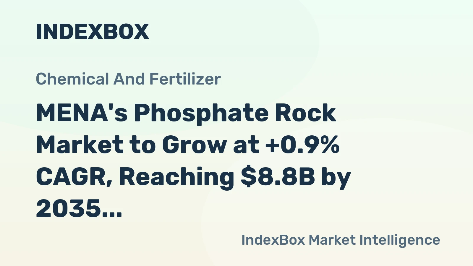 MENA's Phosphate Rock Market to Grow at +0.9% CAGR, Reaching $8.8B by 2035