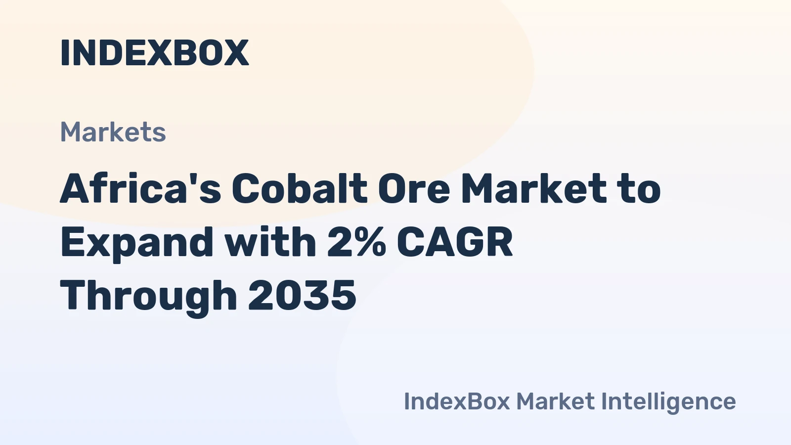 Africa's Cobalt Ore Market to Expand with 2% CAGR Through 2035