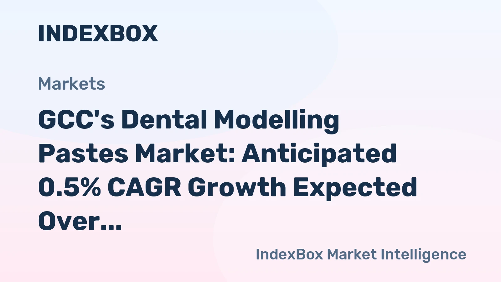 GCC's Dental Modelling Pastes Market: Anticipated 0.5% CAGR Growth Expected Over Next Decade
