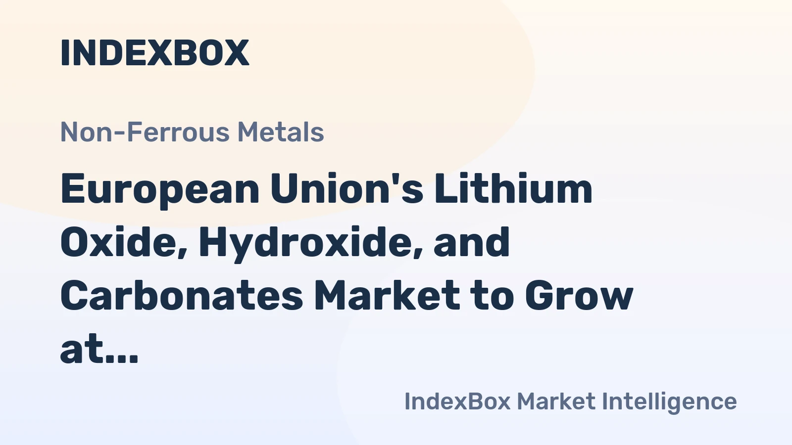 European Union's Lithium Oxide, Hydroxide, and Carbonates Market to Grow at CAGR of +1.1% from 2024 to 2035