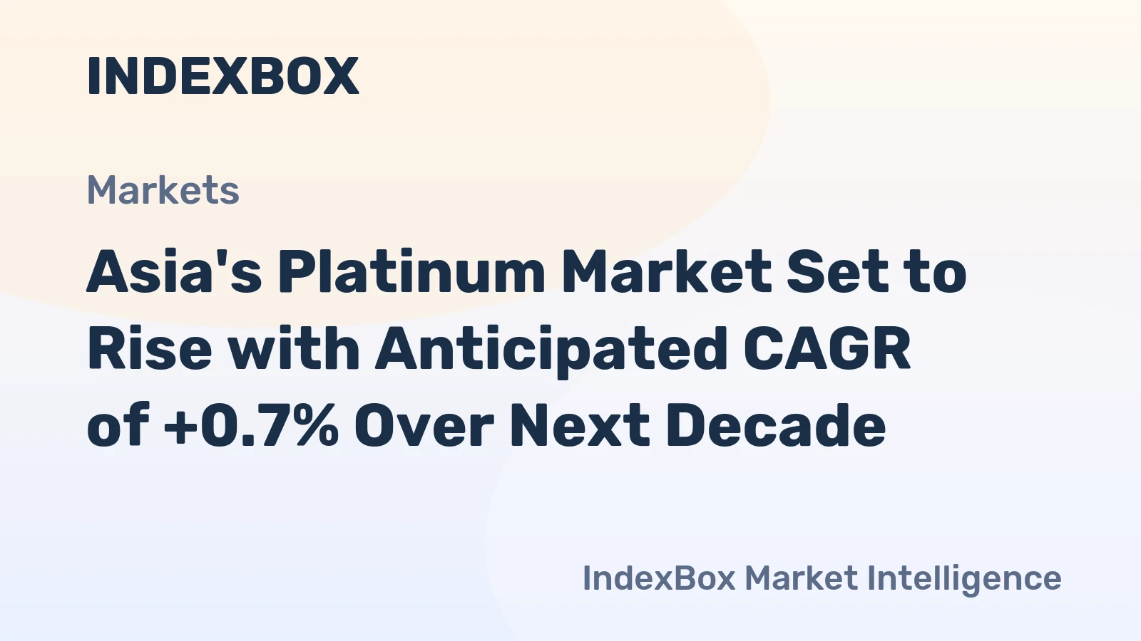 Asia's Platinum Market Set to Rise with Anticipated CAGR of +0.7% Over Next Decade