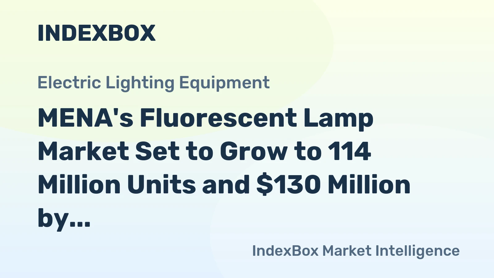 MENA's Fluorescent Lamp Market Set to Grow to 114 Million Units and $130 Million by 2035