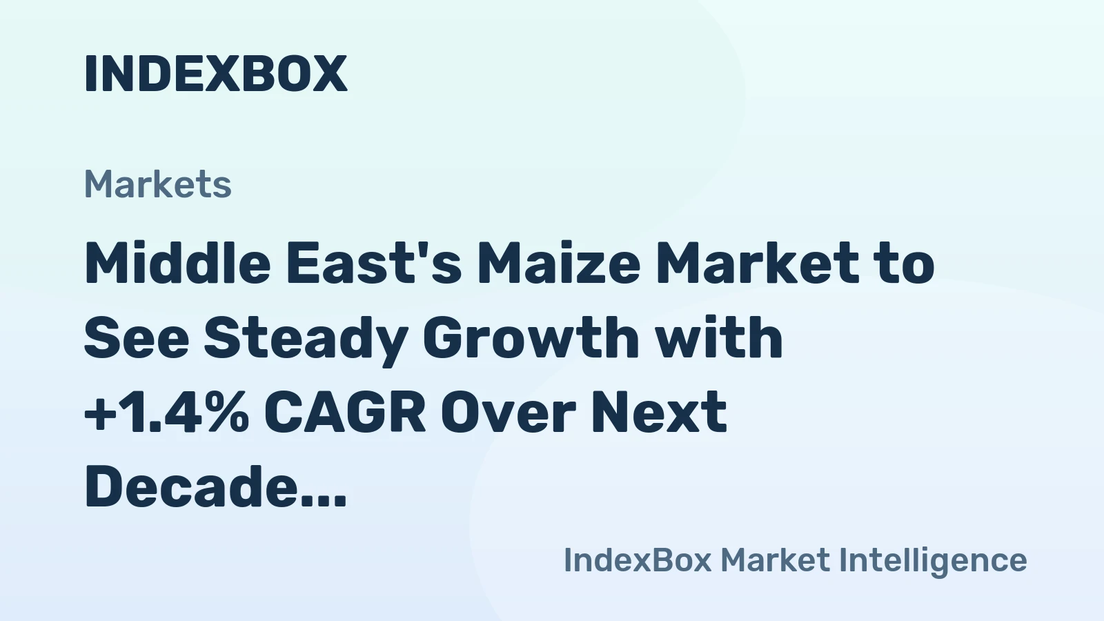 Middle East's Maize Market to See Steady Growth with +1.4% CAGR Over Next Decade