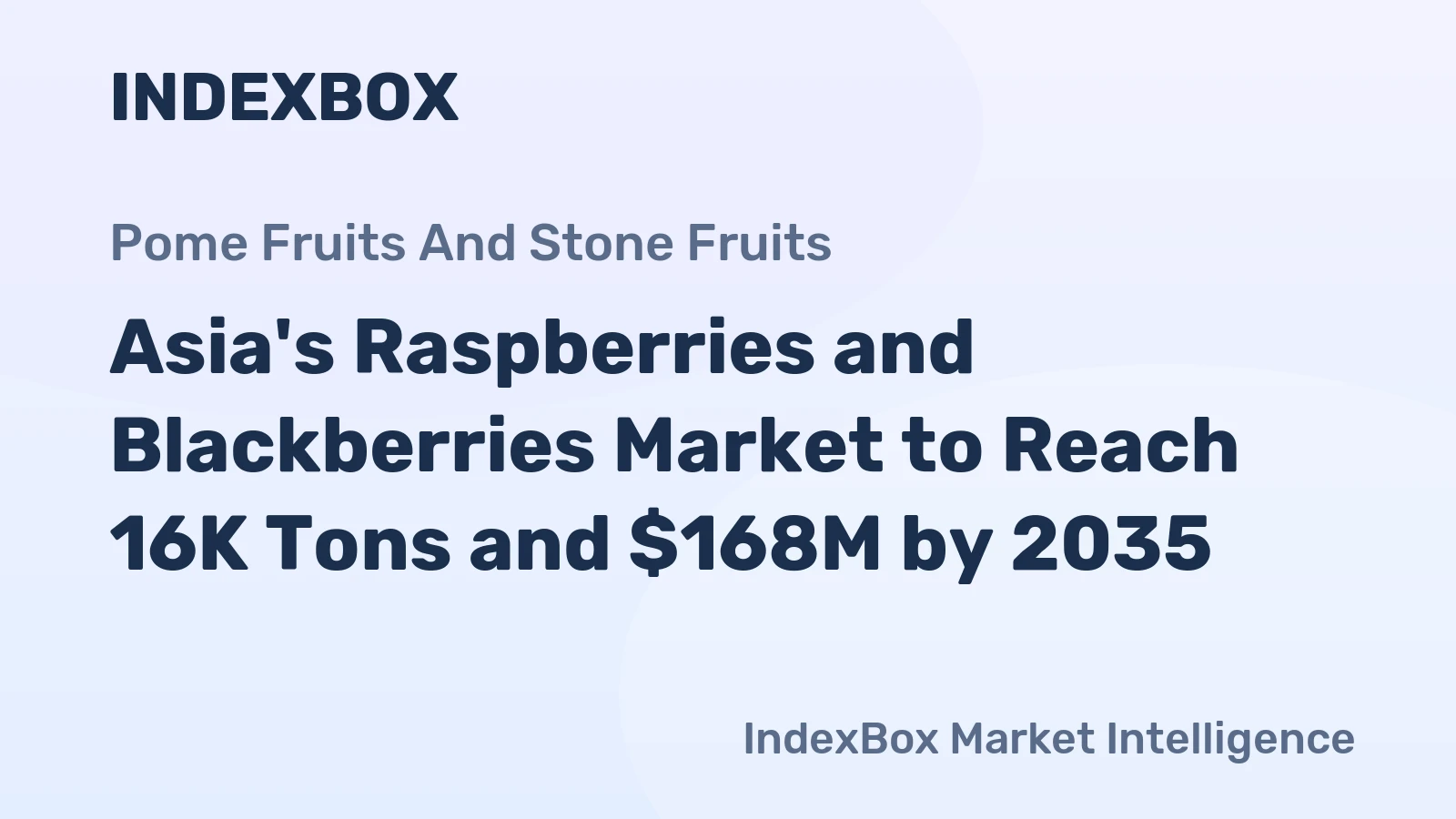 Asia's Raspberries and Blackberries Market to Reach 16K Tons and $168M by 2035
