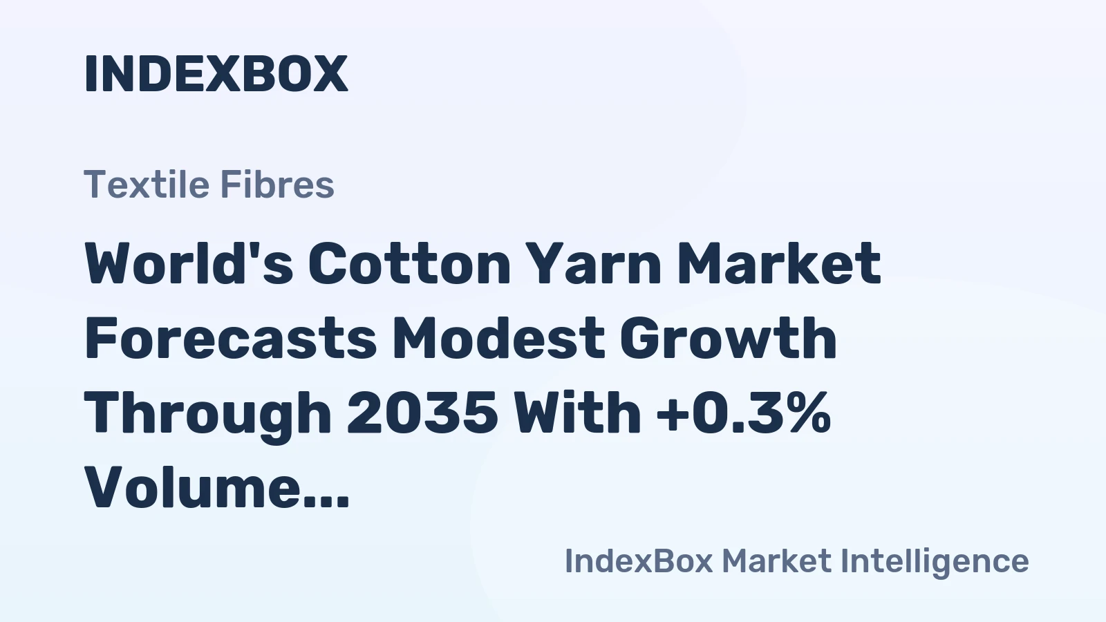 World's Cotton Yarn Market Forecasts Modest Growth Through 2035 With +0.3% Volume CAGR
