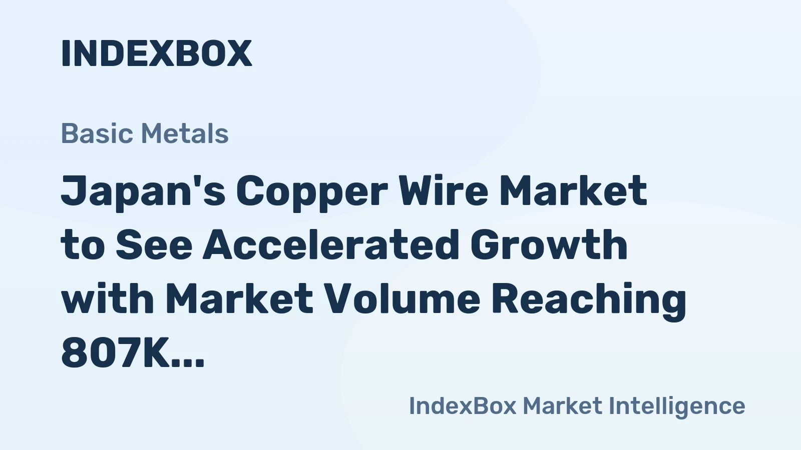Japan's Copper Wire Market to See Accelerated Growth with Market Volume Reaching 807K tons and Value Reaching $11.2B by 2035