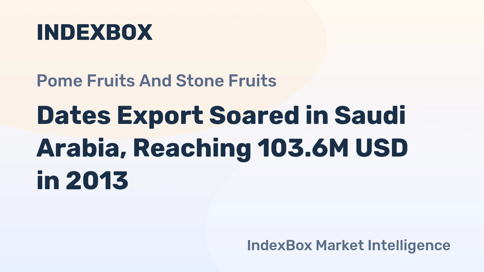 Dates Export Soared in Saudi Arabia, Reaching 103.6M USD in 2013