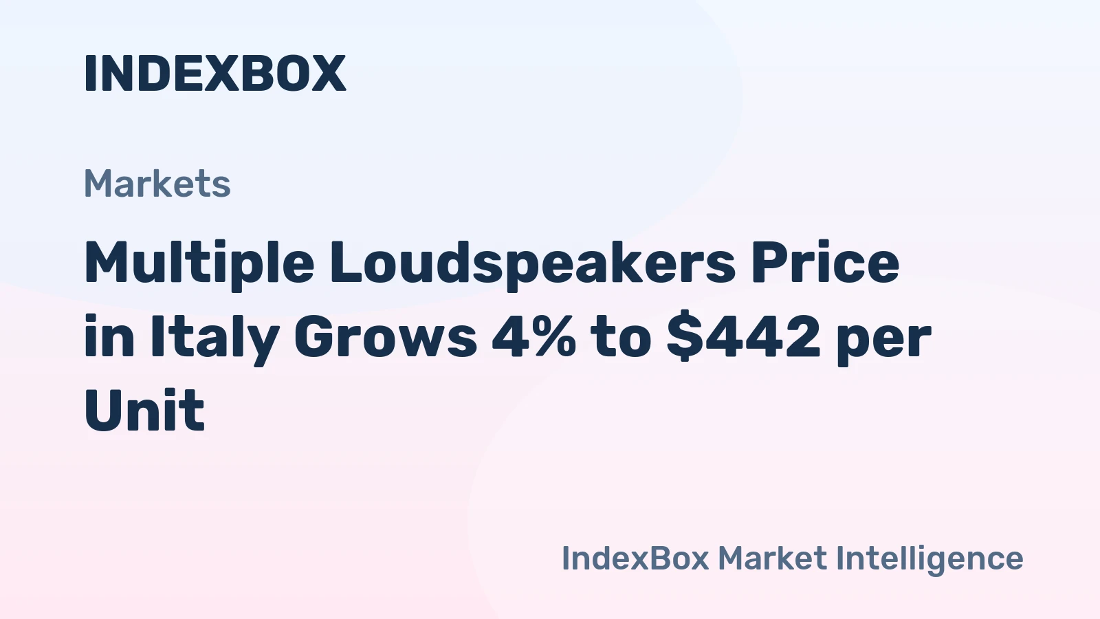 Multiple Loudspeakers Price in Italy Grows 4% to $442 per Unit