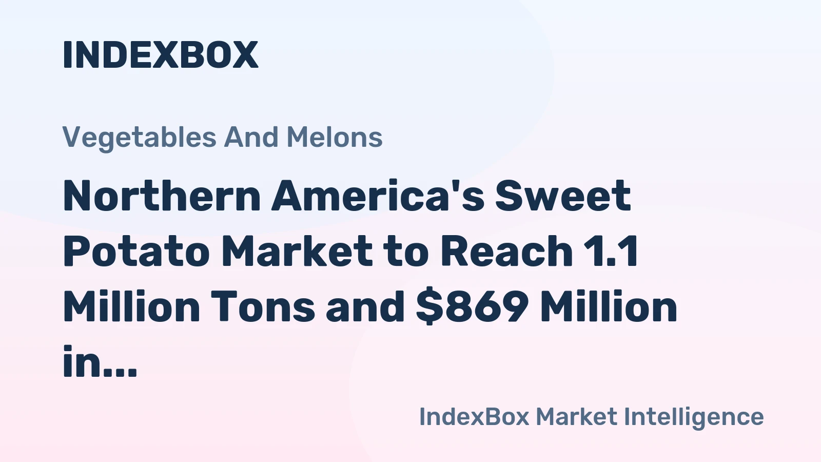 Northern America's Sweet Potato Market to Reach 1.1 Million Tons and $869 Million in Value