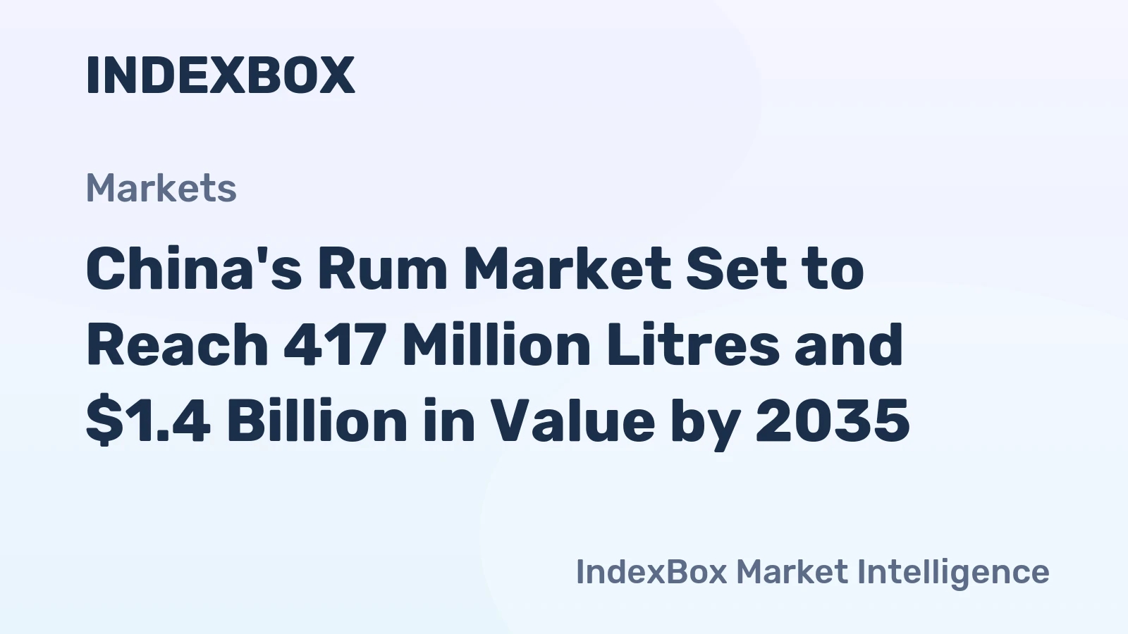 China's Rum Market Set to Reach 417 Million Litres and $1.4 Billion in Value by 2035