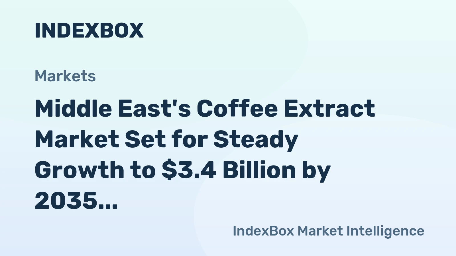 Middle East's Coffee Extract Market Set for Steady Growth to $3.4 Billion by 2035