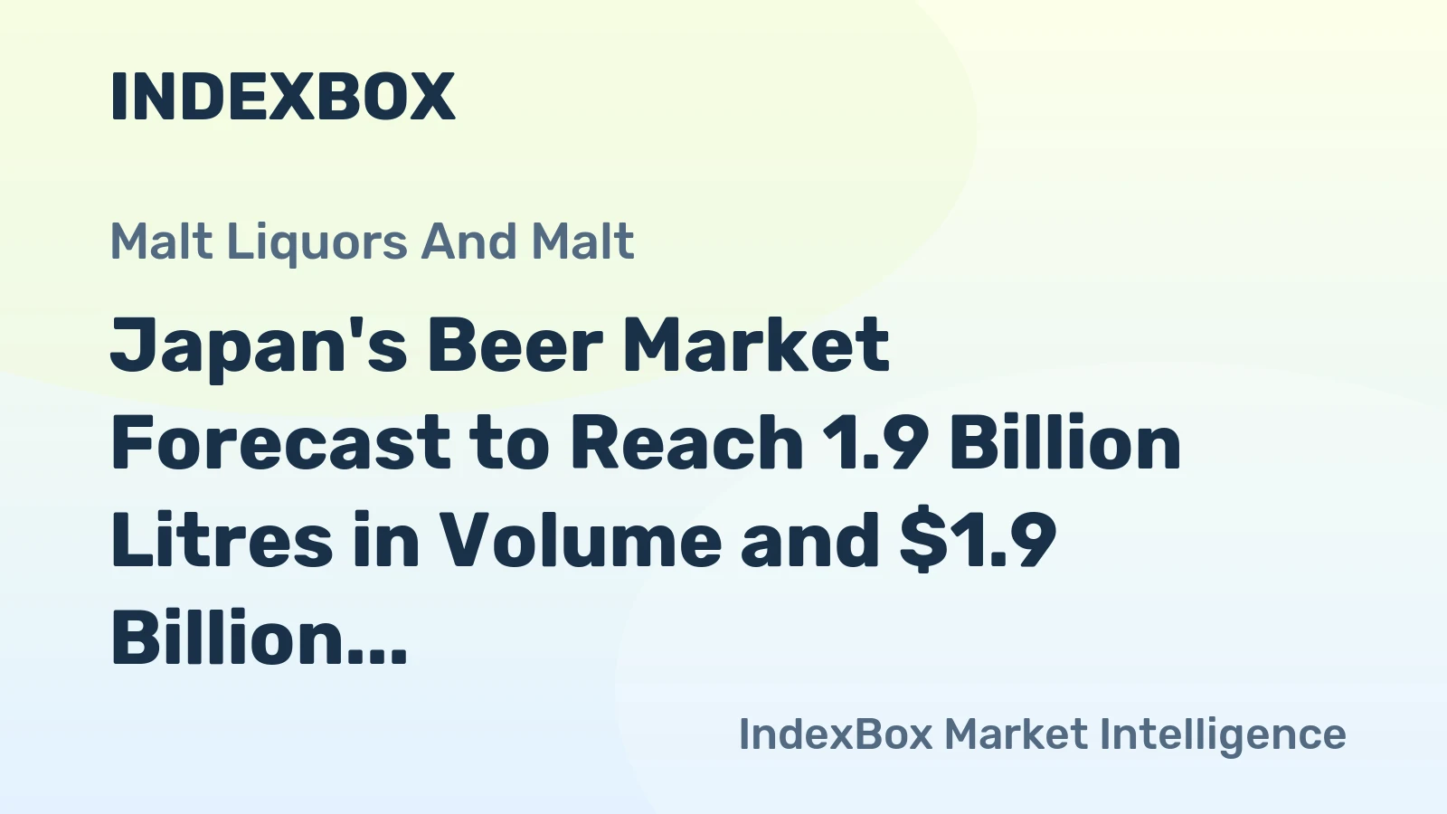 Japan's Beer Market Forecast to Reach 1.9 Billion Litres in Volume and $1.9 Billion in Value by 2035