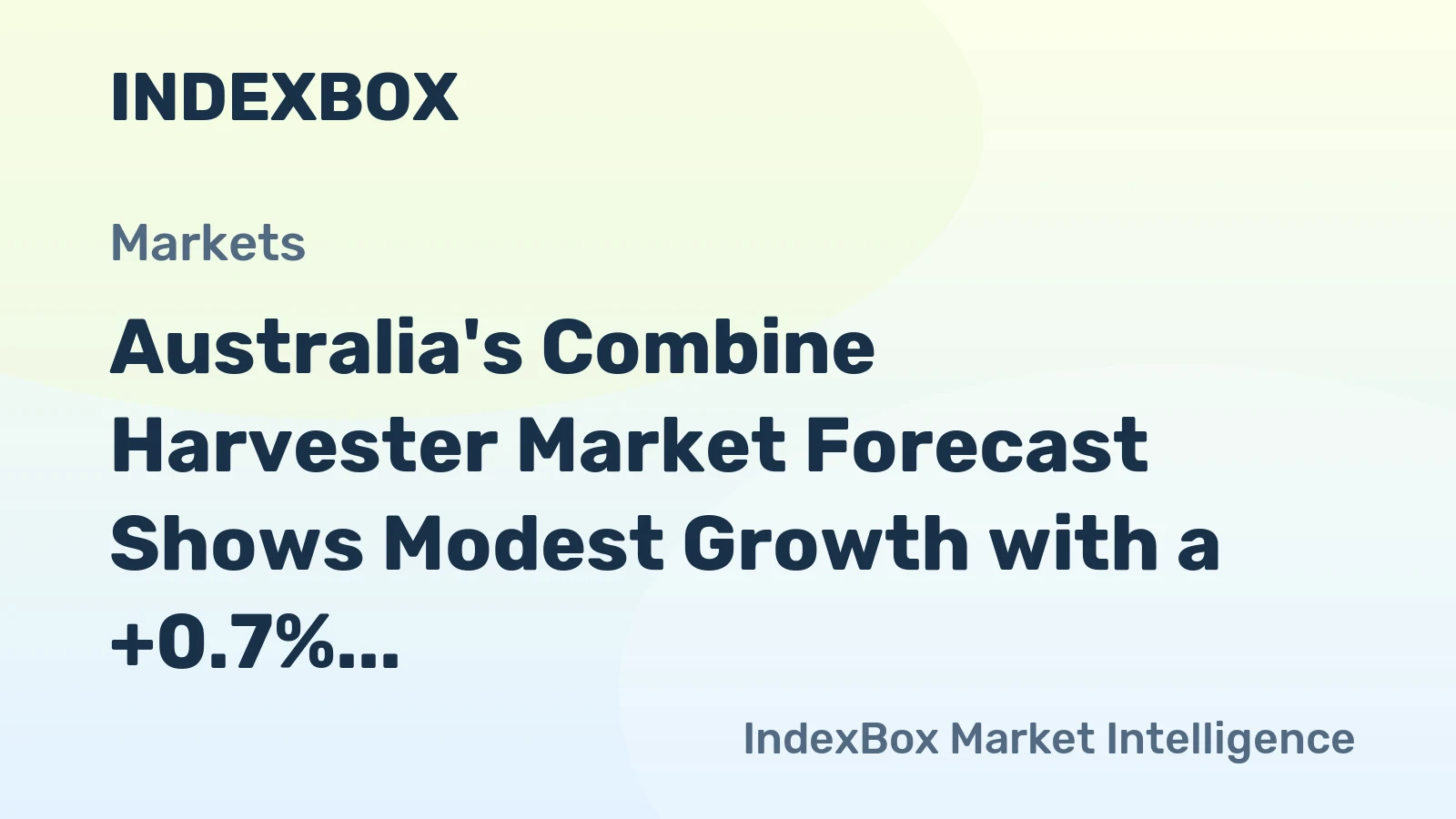 Australia's Combine Harvester Market Forecast Shows Modest Growth with a +0.7% CAGR
