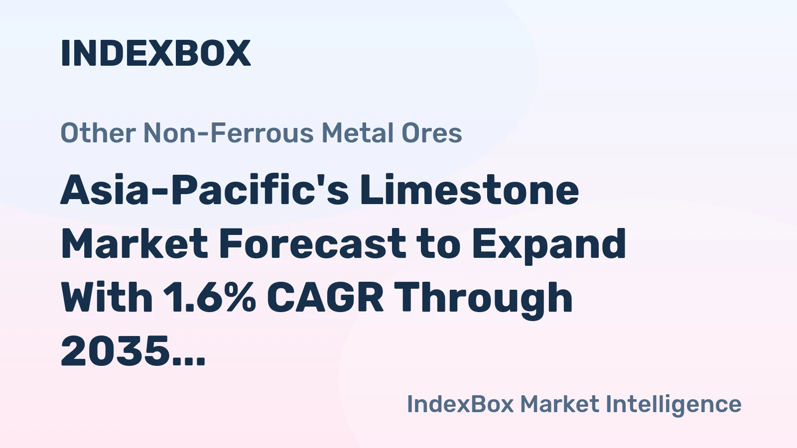 Asia-Pacific's Limestone Market Forecast to Expand With 1.6% CAGR Through 2035
