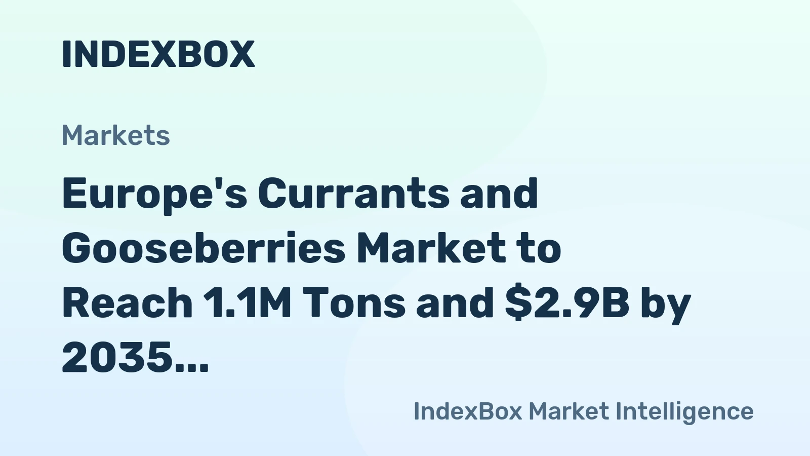 Europe's Currants and Gooseberries Market to Reach 1.1M Tons and $2.9B by 2035