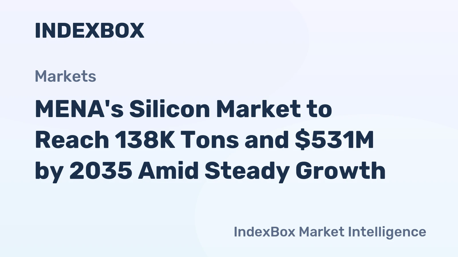MENA's Silicon Market to Reach 138K Tons and $531M by 2035 Amid Steady Growth