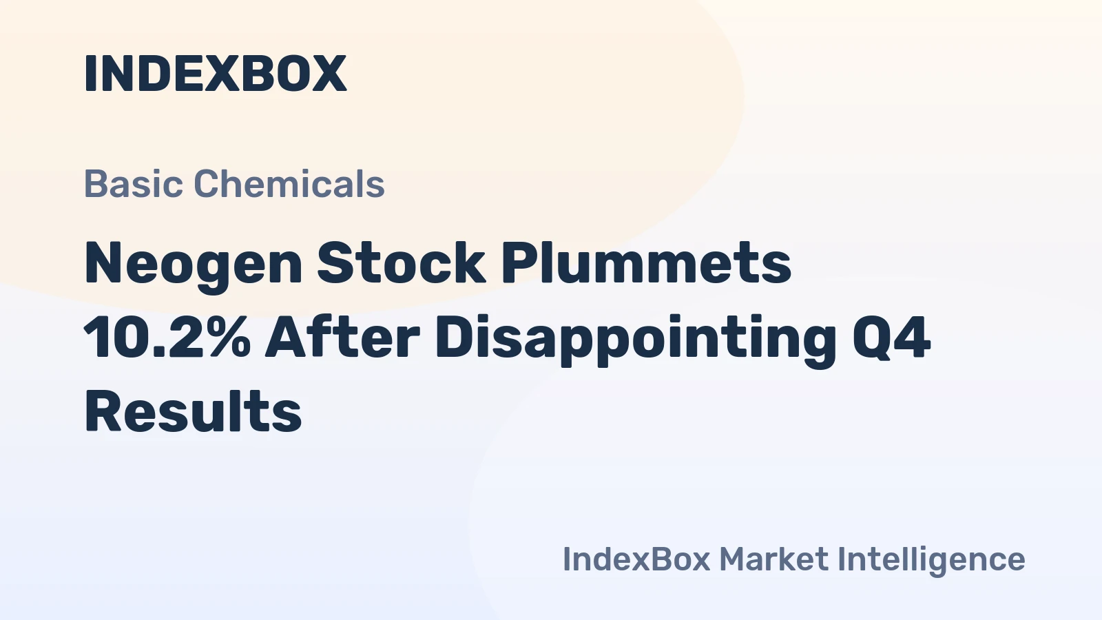Neogen Stock Plummets 10.2% After Disappointing Q4 Results