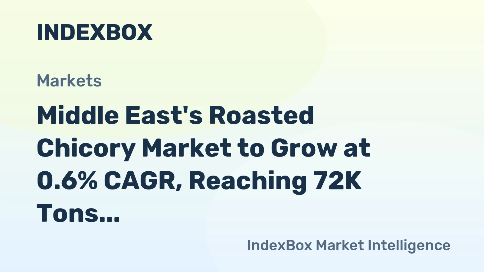 Middle East's Roasted Chicory Market to Grow at 0.6% CAGR, Reaching 72K Tons by 2035