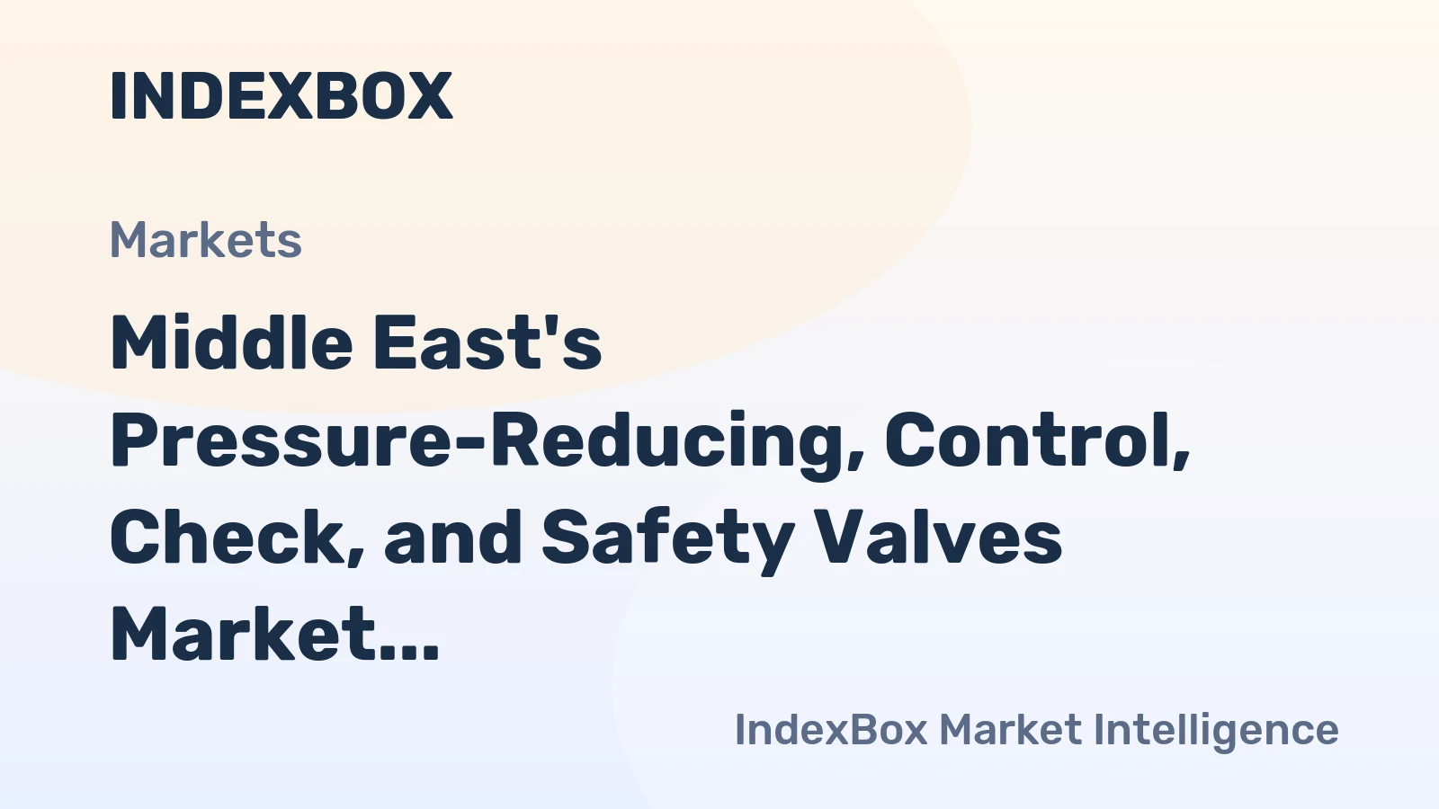 Middle East's Pressure-Reducing, Control, Check, and Safety Valves Market to Reach 61M Units and $1.5B by 2035