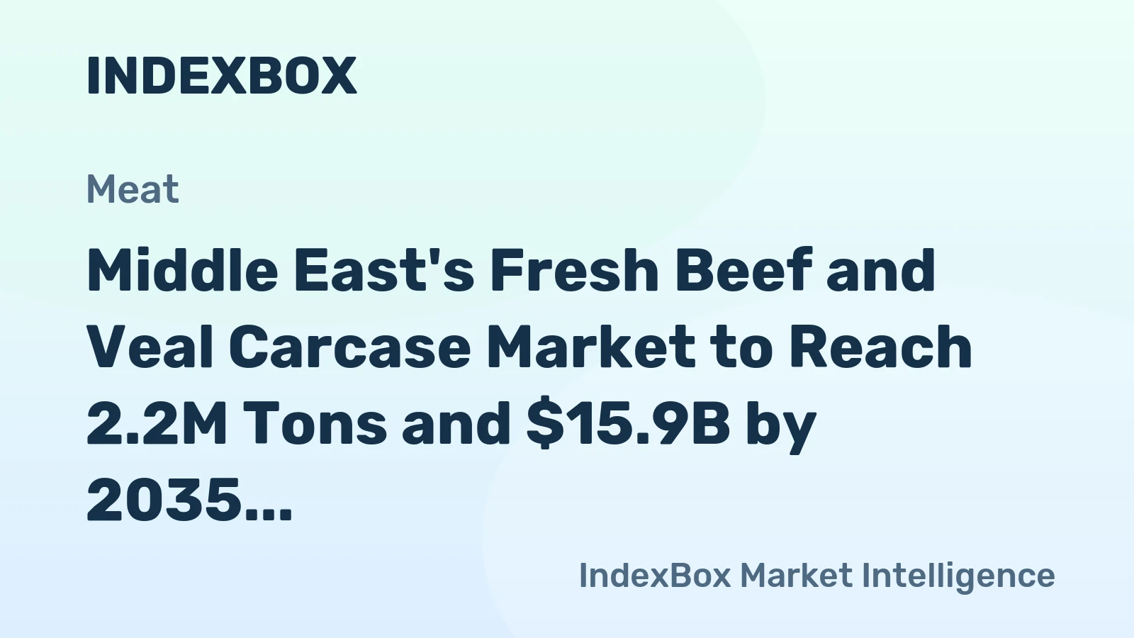 Middle East's Fresh Beef and Veal Carcase Market to Reach 2.2M Tons and $15.9B by 2035