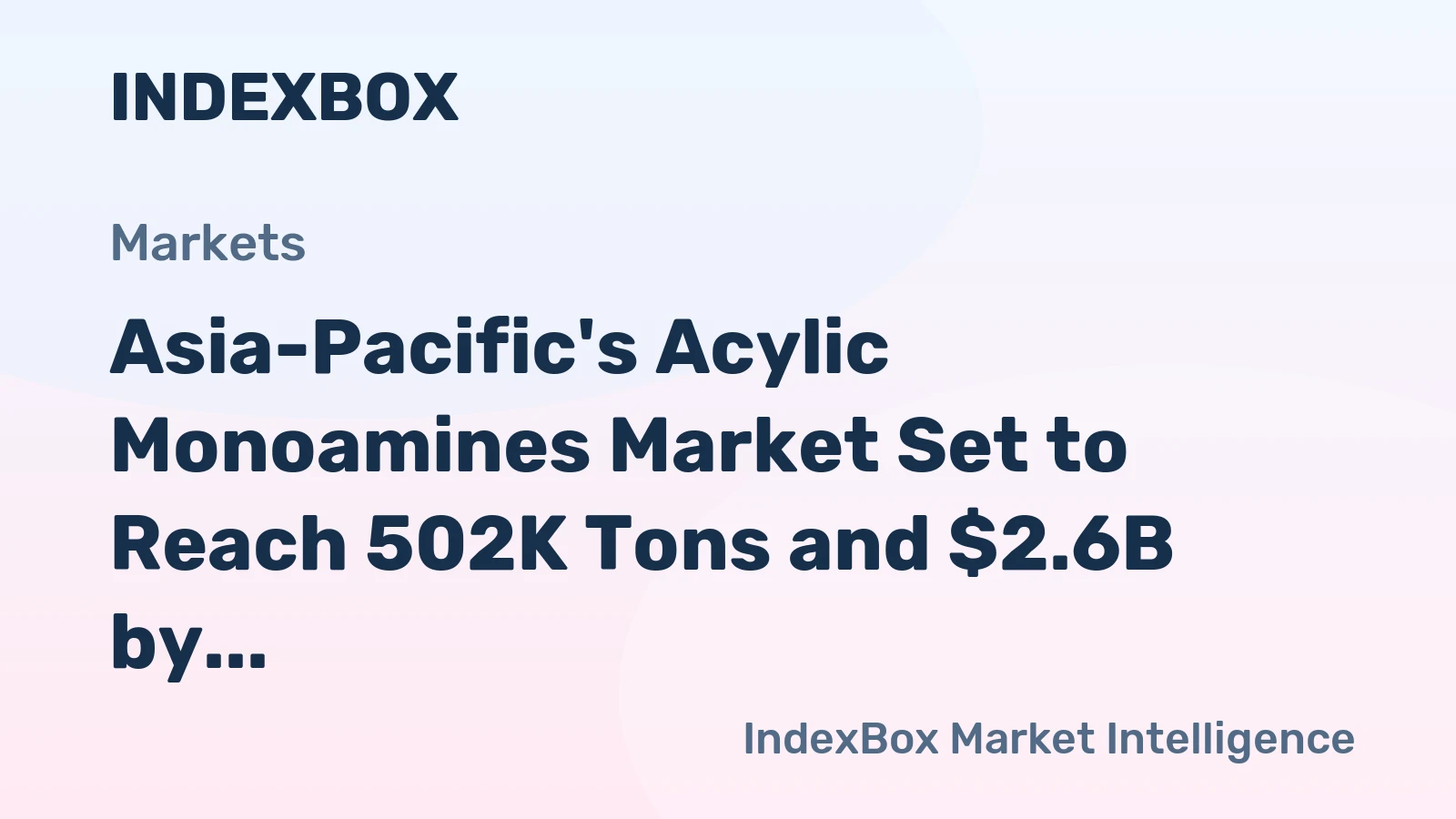 Asia-Pacific's Acylic Monoamines Market Set to Reach 502K Tons and $2.6B by 2035