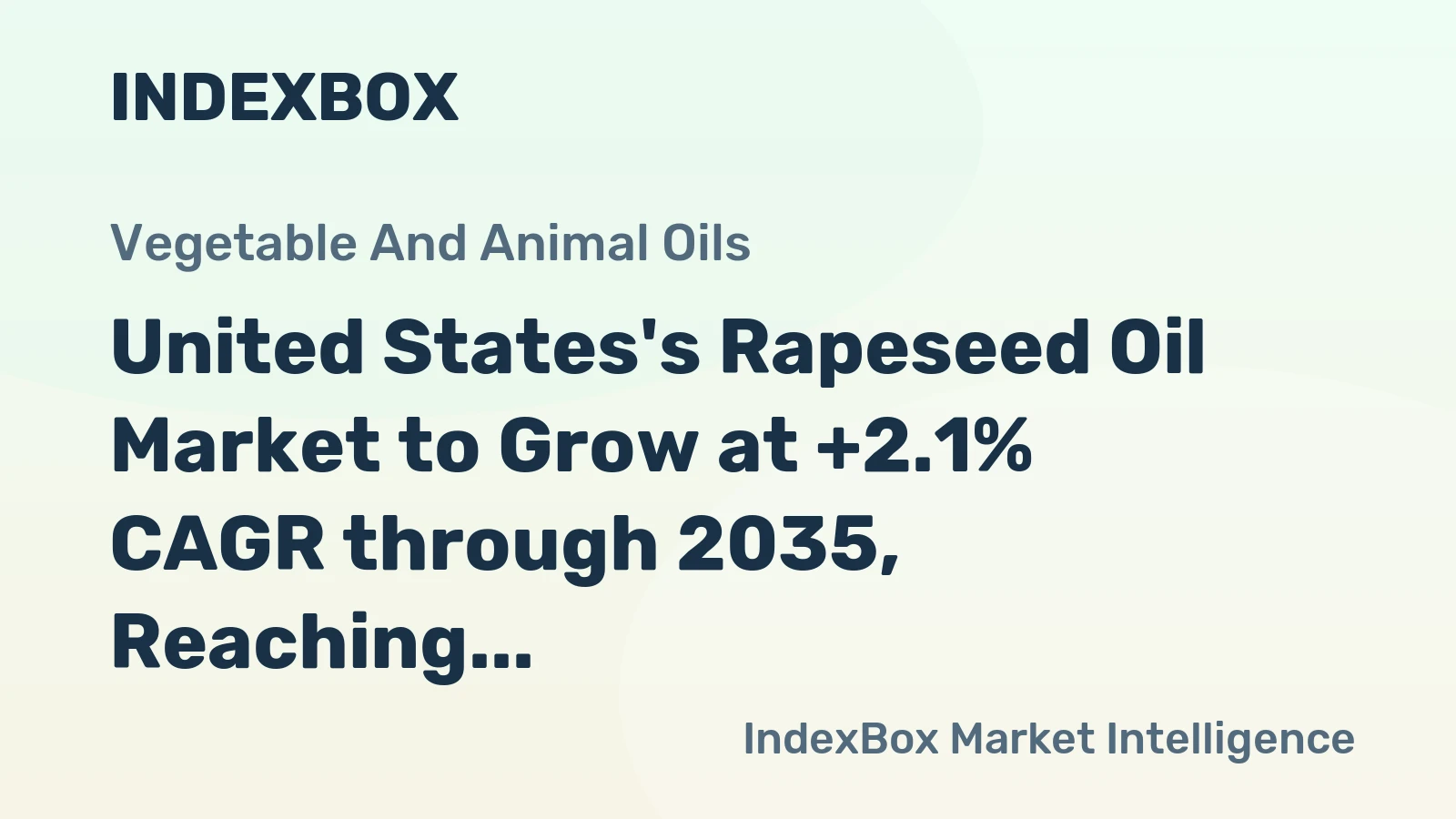 United States's Rapeseed Oil Market to Grow at +2.1% CAGR through 2035, Reaching 5.2M Tons