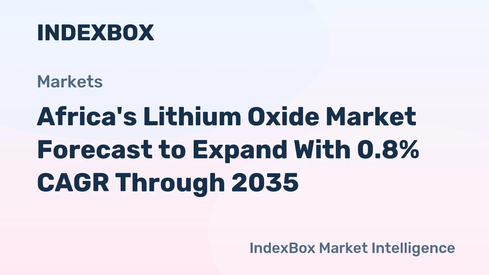 Africa's Lithium Oxide Market Forecast to Expand With 0.8% CAGR Through 2035