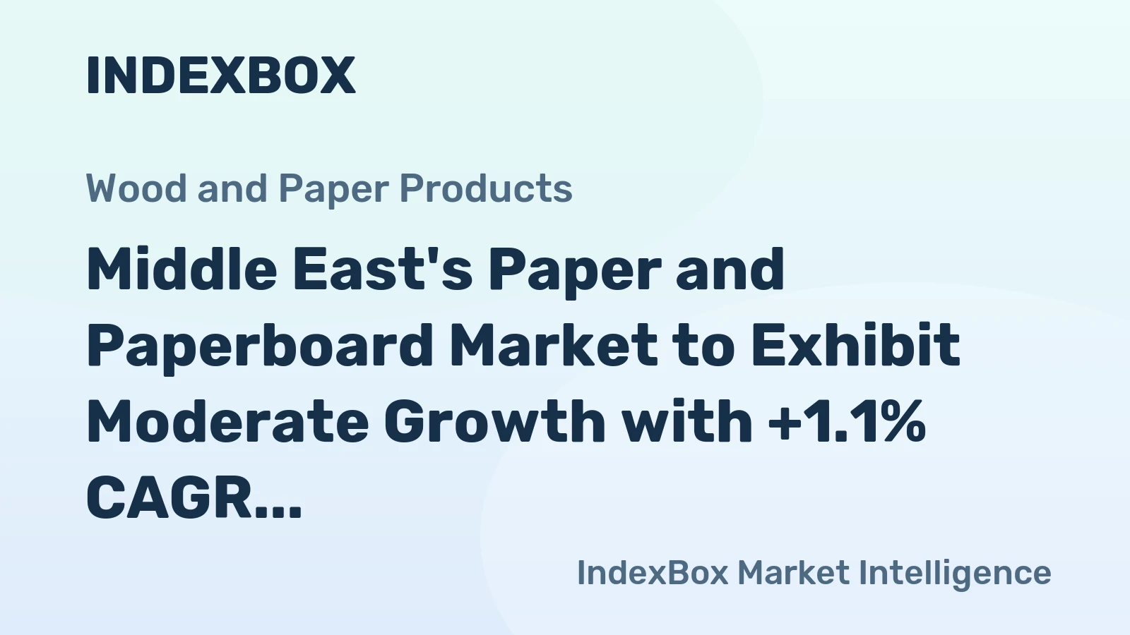 Middle East's Paper and Paperboard Market to Exhibit Moderate Growth with +1.1% CAGR