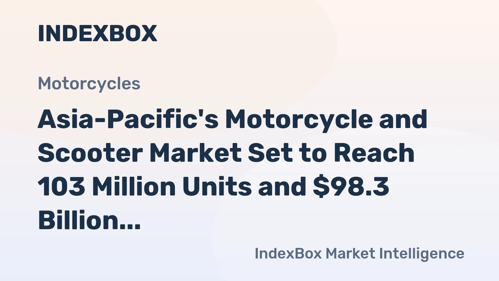 Asia-Pacific's Motorcycle and Scooter Market Set to Reach 103 Million Units and $98.3 Billion by 2035