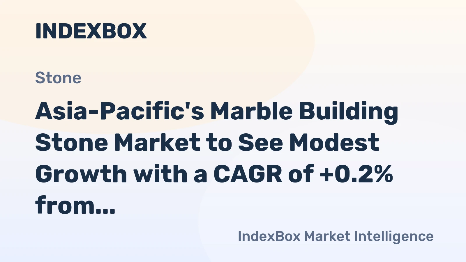 Asia-Pacific's Marble Building Stone Market to See Modest Growth with a CAGR of +0.2% from 2024-2035