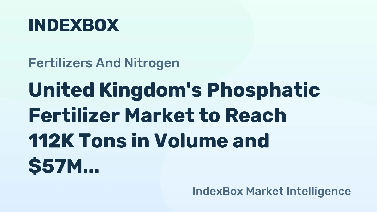United Kingdom's Phosphatic Fertilizer Market to Reach 112K Tons in Volume and $57M in Value by 2035