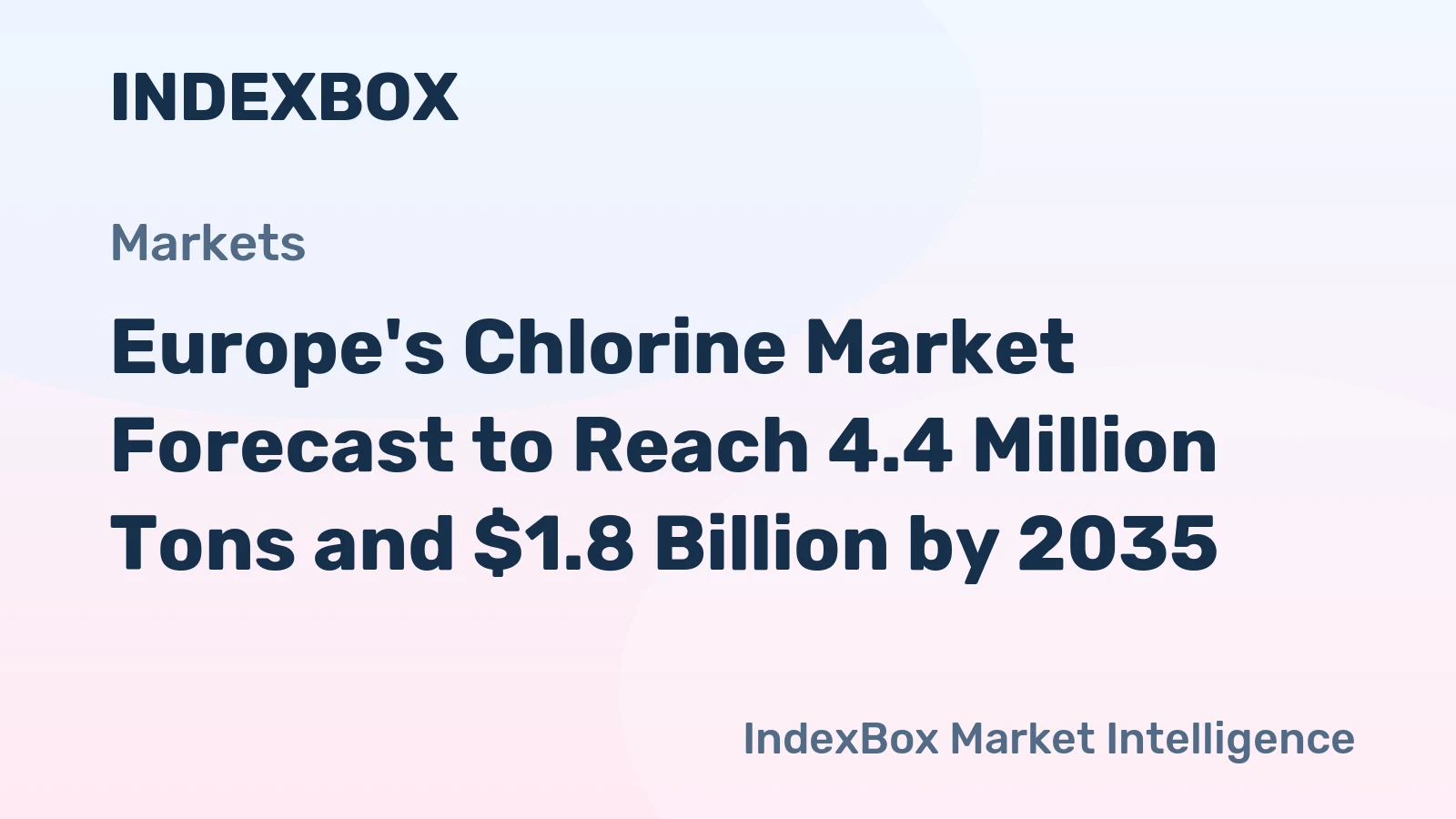 Europe's Chlorine Market Forecast to Reach 4.4 Million Tons and $1.8 Billion by 2035