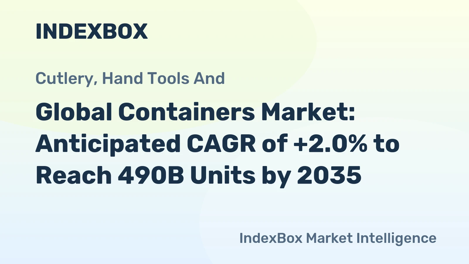 Global Containers Market: Anticipated CAGR of +2.0% to Reach 490B Units by 2035