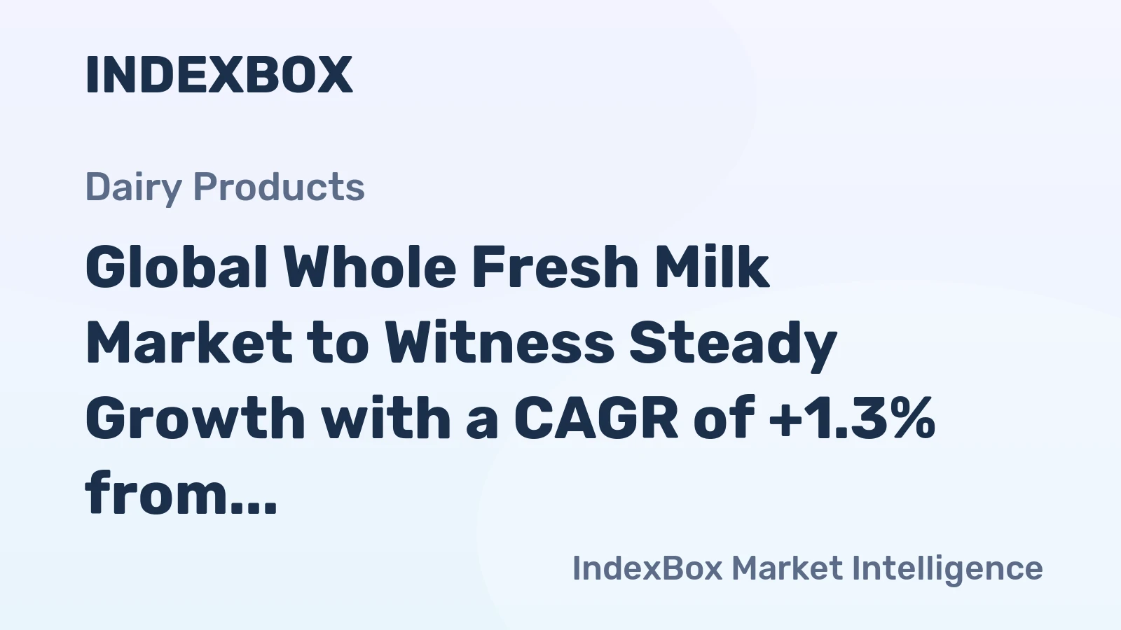 Global Whole Fresh Milk Market to Witness Steady Growth with a CAGR of +1.3% from 2024 to 2035, Reaching $1,018.7B