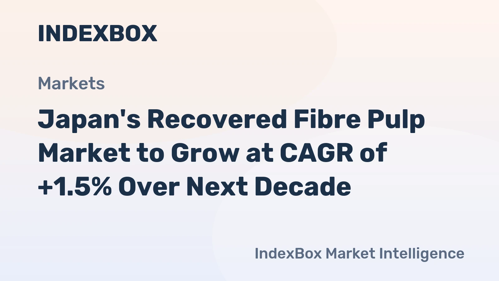 Japan's Recovered Fibre Pulp Market to Grow at CAGR of +1.5% Over Next Decade