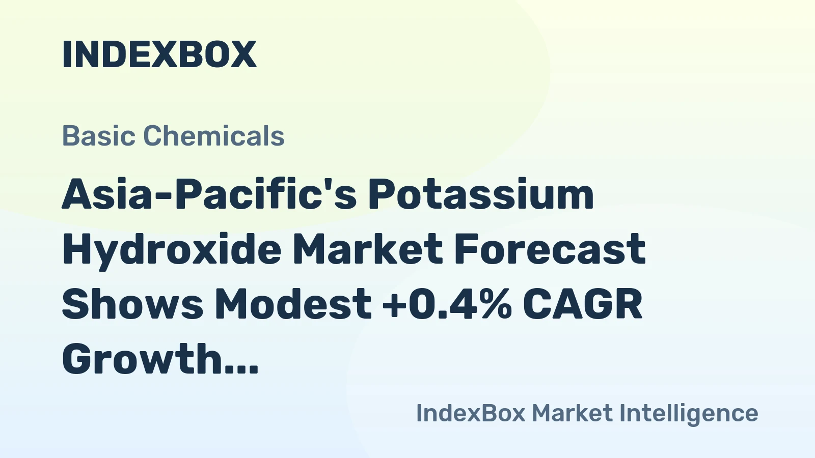 Asia-Pacific's Potassium Hydroxide Market Forecast Shows Modest +0.4% CAGR Growth to 2035