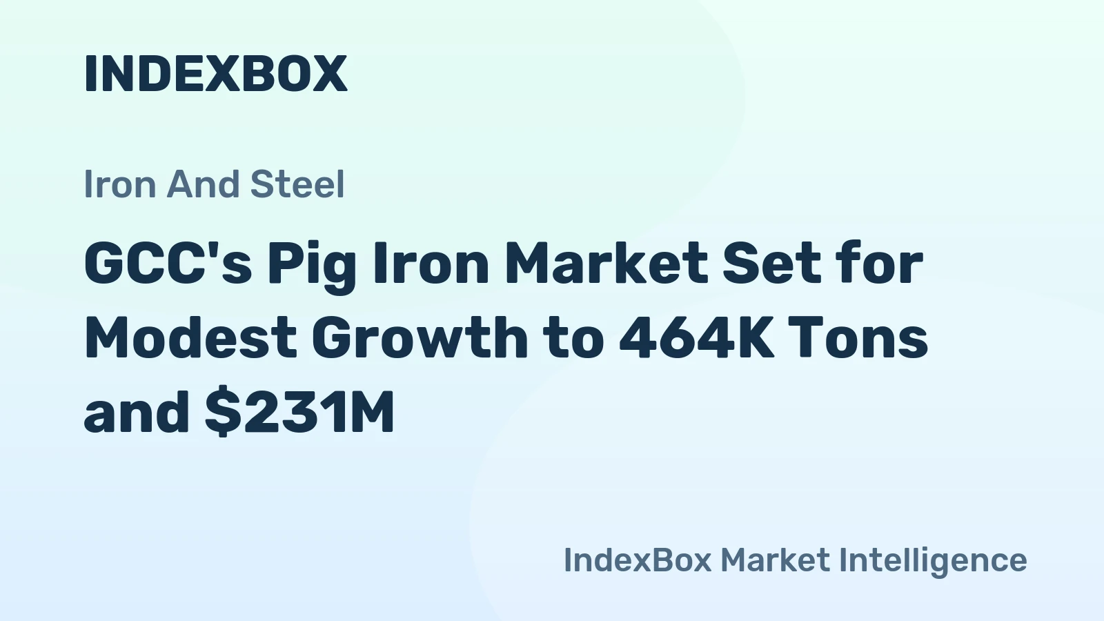 GCC's Pig Iron Market Set for Modest Growth to 464K Tons and $231M