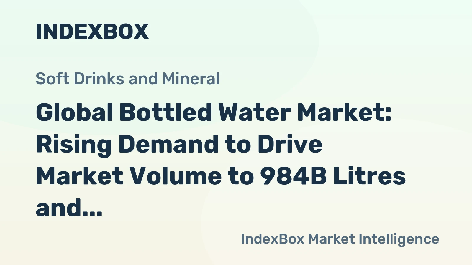 Global Bottled Water Market: Rising Demand to Drive Market Volume to 984B Litres and Value to $227B by 2035